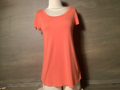 Coco And Main Women TEE SHIRT SIZE SMALL ORANGE SHORT SLEEVE RAYON ...
