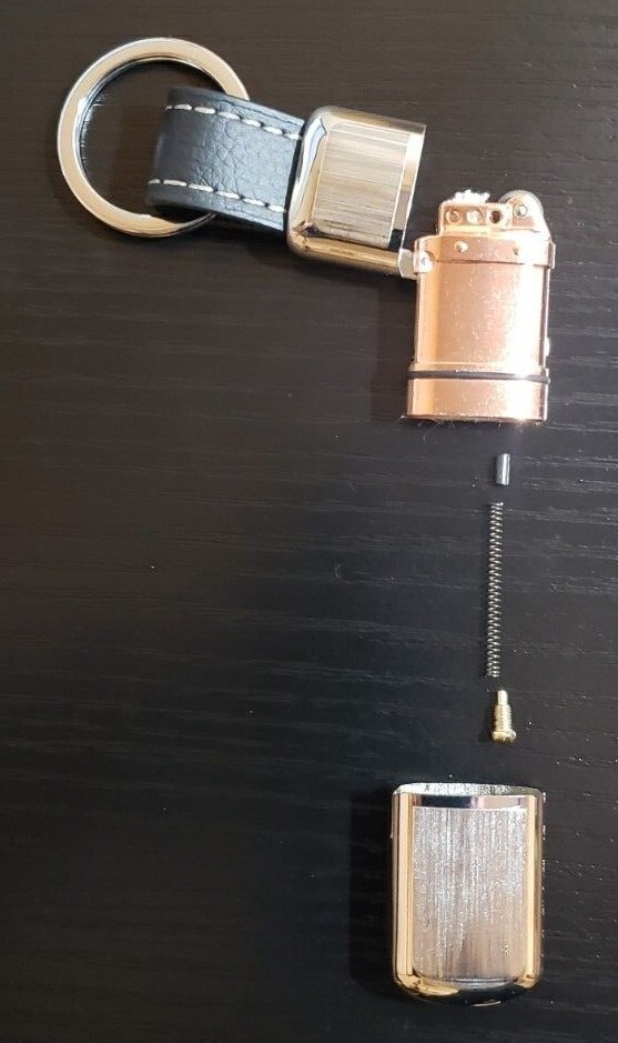 MINI KEYCHAIN Lighter Fluid USA oil lighter Fuel EDC Small Camping Hike ...