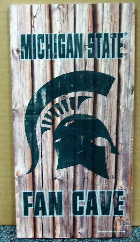 MICHIGAN STATE SPARTANS FAN CAVE WOOD SIGN 6"X12'' BRAND NEW WINCRAFT ...