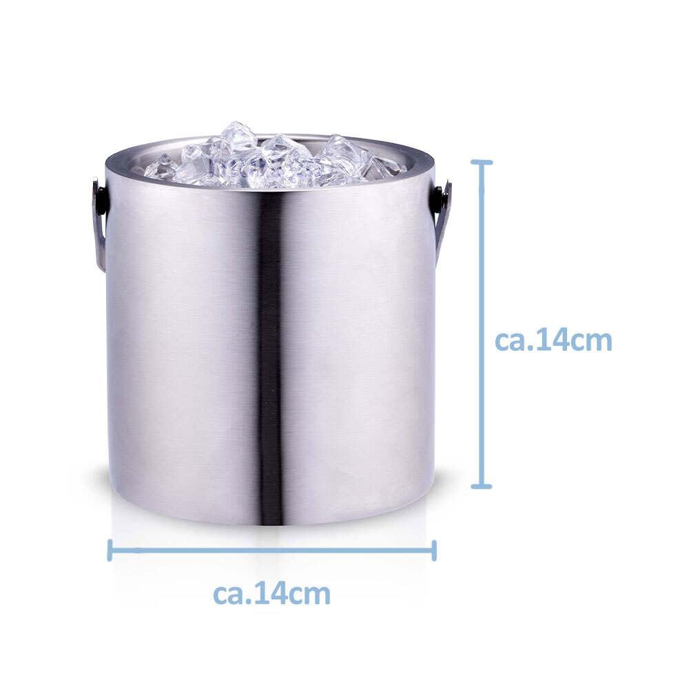 Eiseimer mit Deckel und Zange ca. 1,2L Eiswürfelbehälter Edelstahl ...