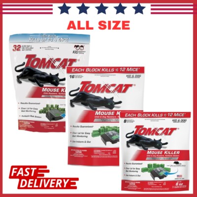 Mouse Mice Rat Killer Blocks Bait 16 Poison Rodent Station Trap Control ...