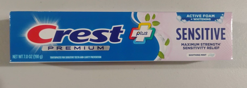 Crest Plus Premium Sensitive Toothpaste Active Foam And Whitening 7.0 ...