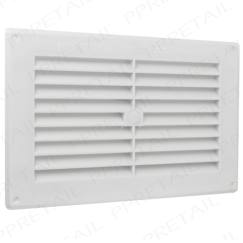 Air Vent Louvre + Removable Insect Screen Grille Wall Ducting Cover ...