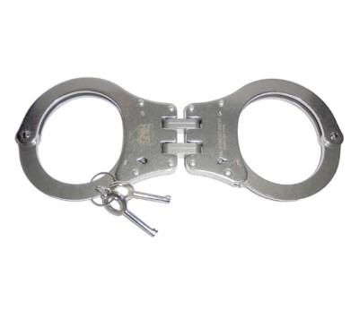 Hinged Stainless Steel NIJ Handcuffs - Double Locking to help prevent ...