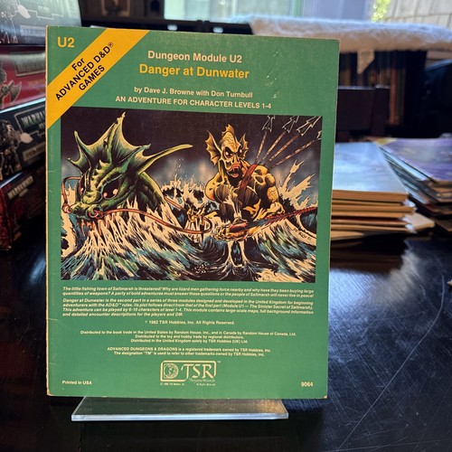 Advanced Dungeons & Dragons Danger at Dunwater AD&D TSR 9064 Module U2 ...