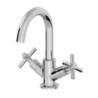 Bathroom Mono Basin Sink Mixer Tap Modern Cross Head Handle Chrome ...