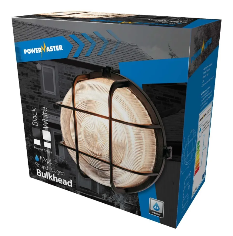 PowerMaster Circular Round Bulkhead Outside Wall Light Security ...