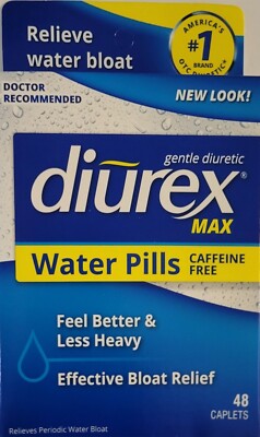 Diurex Max Diuretic Water Pills- Caffeine Free (48 Count) | eBay