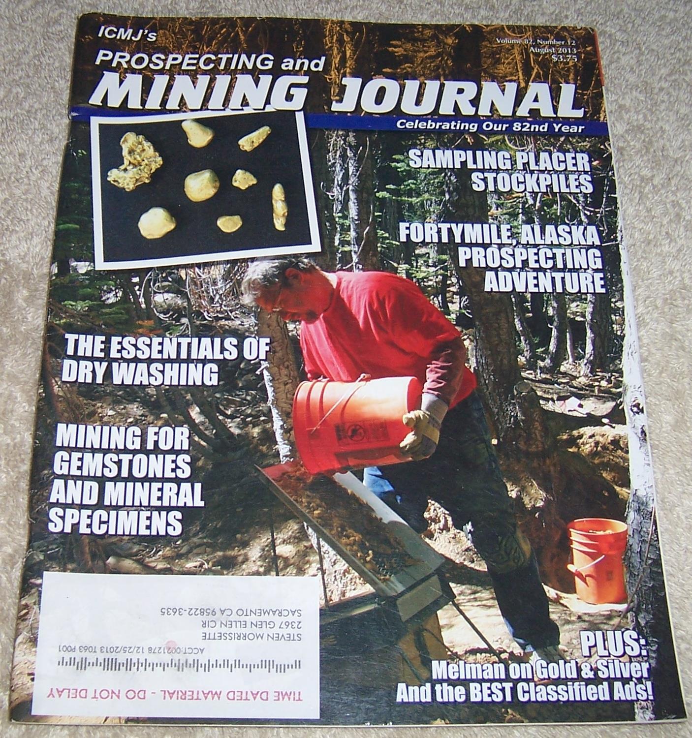 ICMJ's Prospecting and Mining Journal Magazine August 2013 gold | eBay