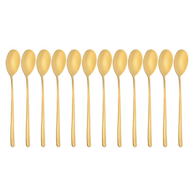 Long Handle Iced Tea Spoon, 12 Pcs 8" Stainless Steel Long Spoons, Gold ...