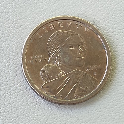 RARE NO EDGE WRITING 2000 D SACAGAWEA ONE DOLLAR COIN US LIBERTY GOLD ...
