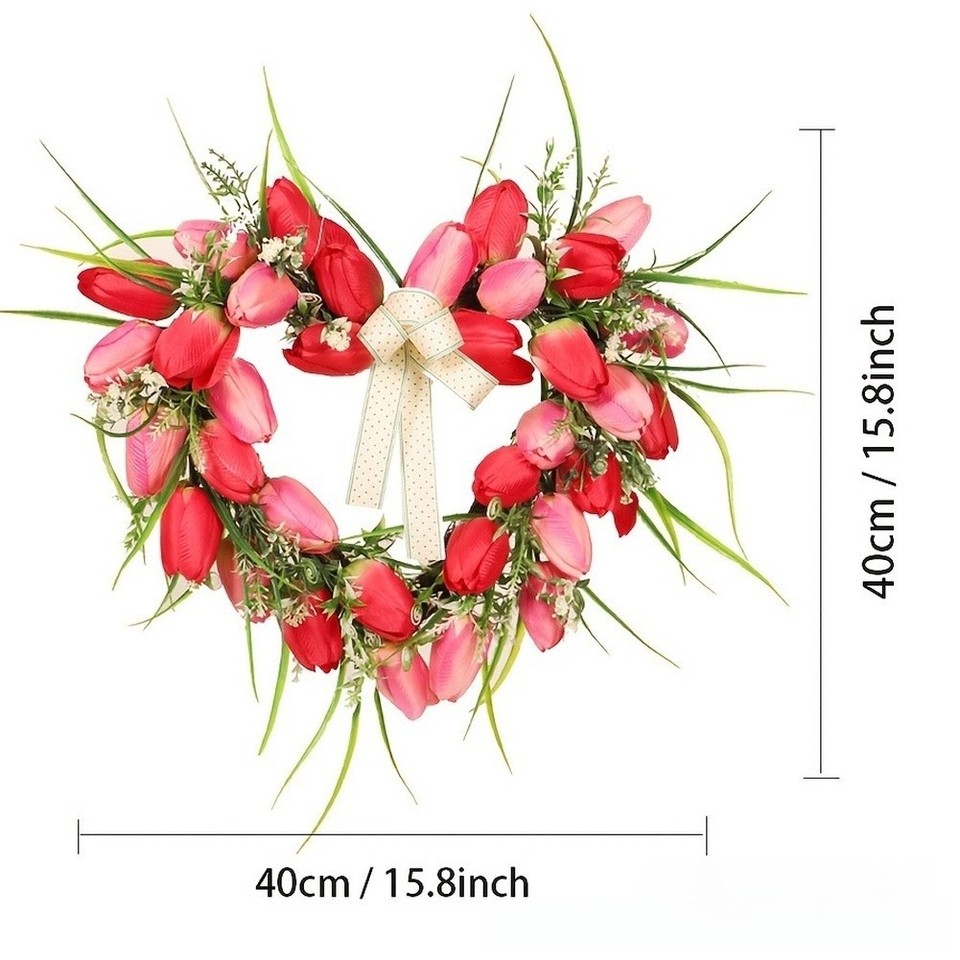 Silk Stocking Flower Valentine Wreath Silk Rose Wreath Simulated Roses ...
