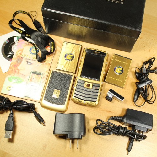 Rare Vintage Global Mobile G100 Unlocked Phone Gold In Box Collectible ...