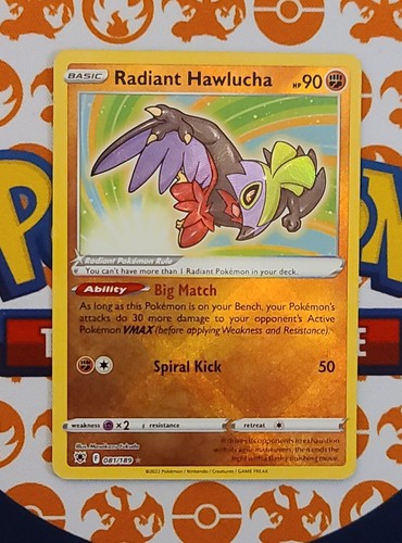 Radiant Hawlucha 081/189 Holo Rare Astral Radiance 2022 Pokemon Card NM ...