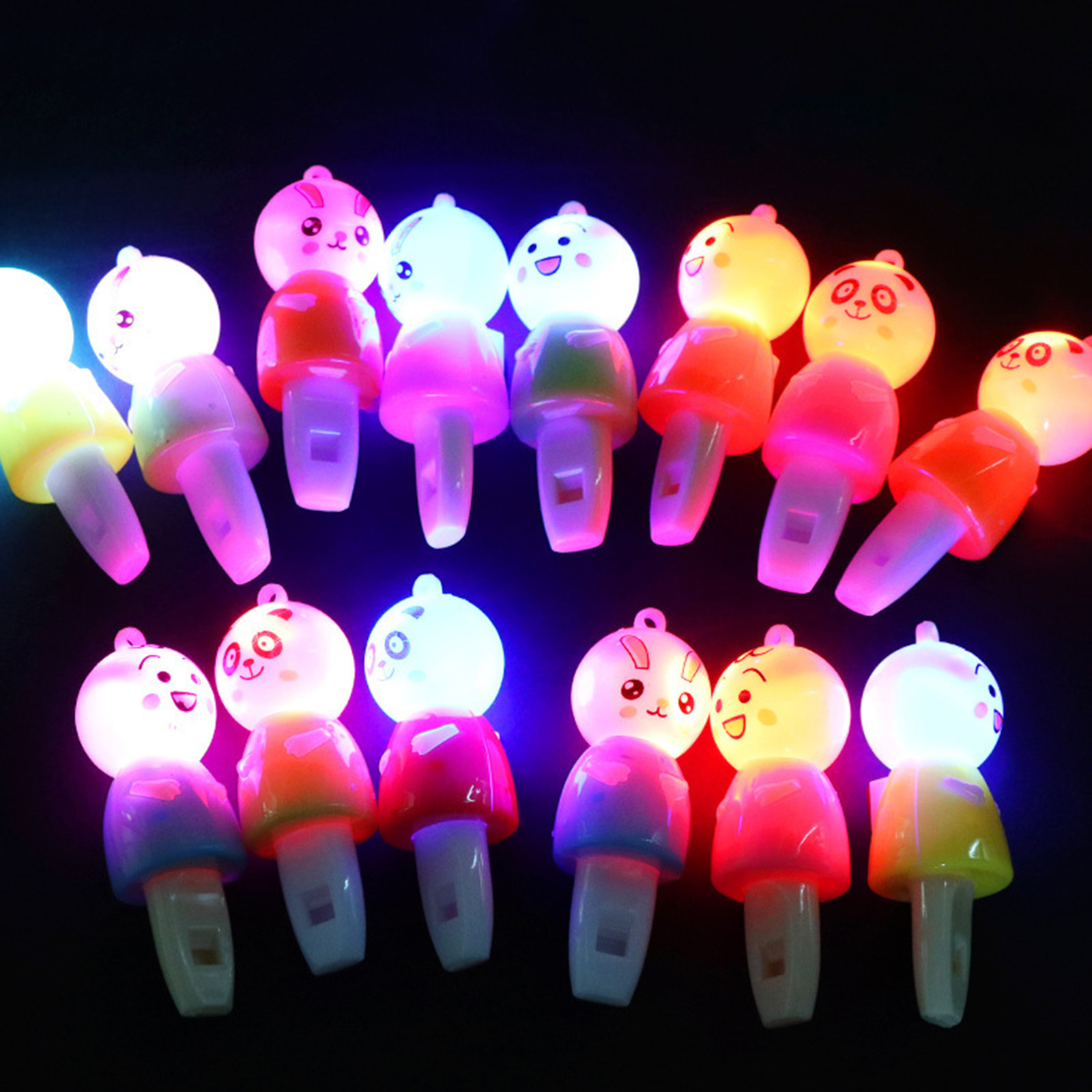 10pcs/set Glow Whistle Funny Children Toys Cute Rabbit Animal Led ...