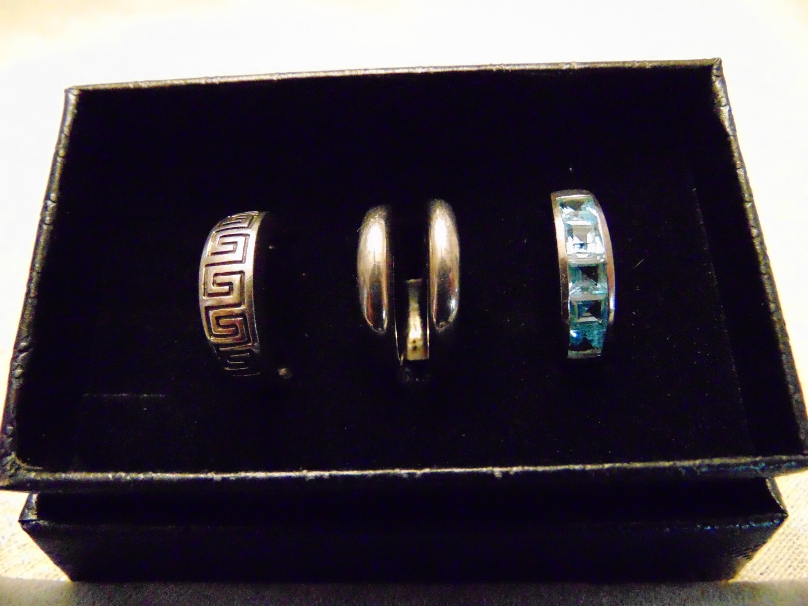 Vintage Three Piece Ring Set 925 CNA Sterling Silver Greek Key Ring ...
