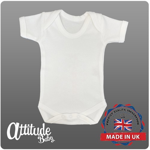Plain Baby Grows-White Baby Bodysuit-White Baby Grow-100 % Cotton-Baby ...