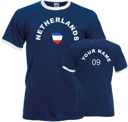 Personalised Netherlands Football Ringer T-Shirt Soccer Fan's Costume ...