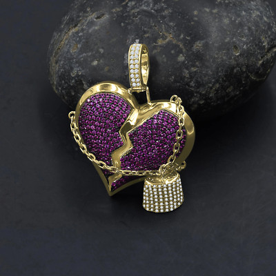 Yellow Gold On Real Silver "Melancholic" Heartbreak Custom Pendant ...