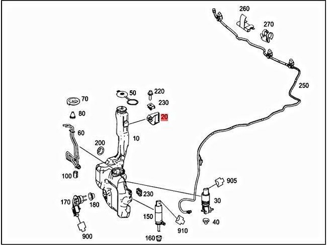 Mercedes-Benz 2048690014 Genuine OEM Washer Reservoir Bracket for sale ...