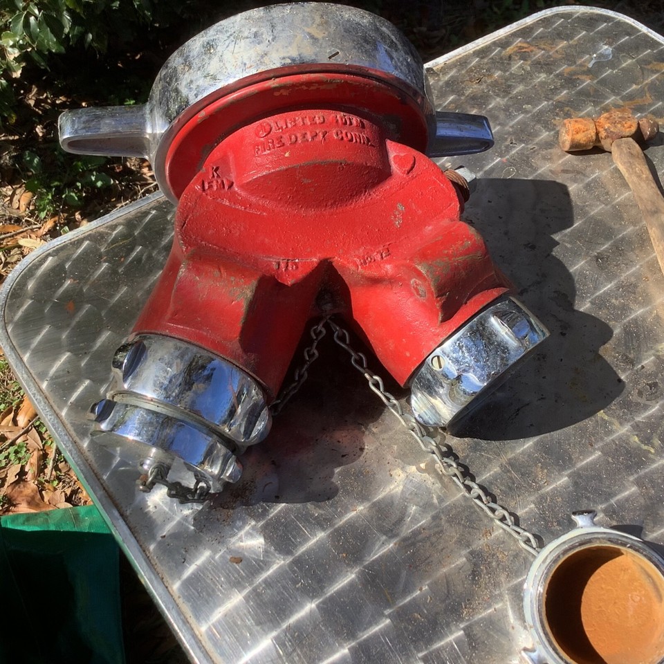 6” to 2 1/2” 2 way clappered pump hose connection NST/ NH plated Brass ...