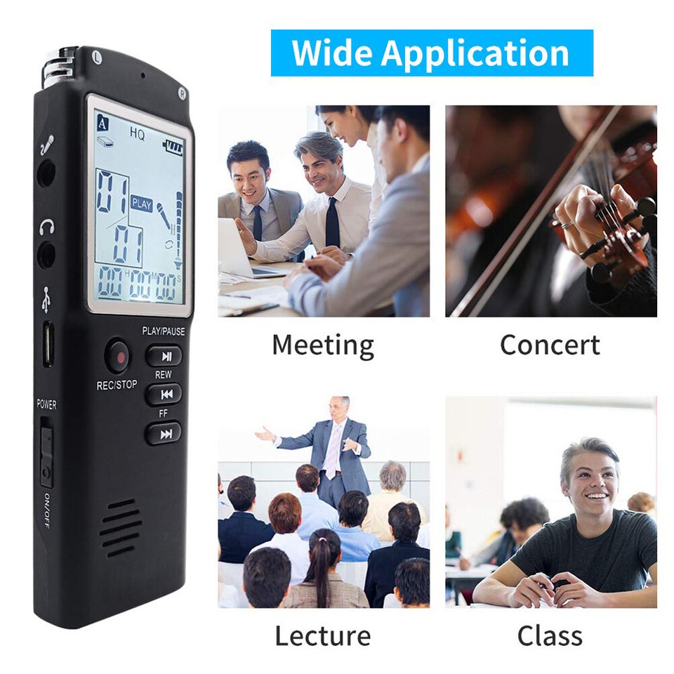 Digital Voice Activated Recorder Mini Spy Audio Recording Dictaphone ...
