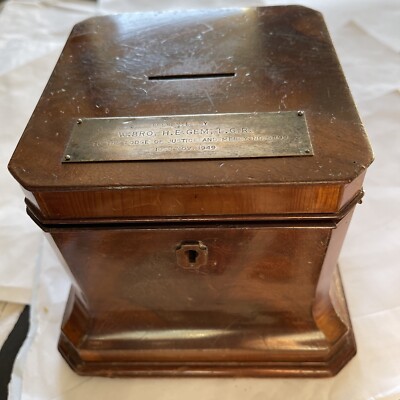 Vintage Masonic JUSTICE & MERCY Ballot Voting/Collection Box.Date 1949 ...