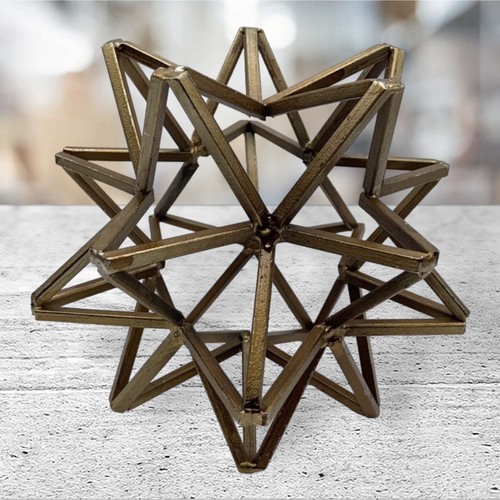 Geometric Gold Metal Star Art Sculpture Decorative Mid Century Vibe 7 ...