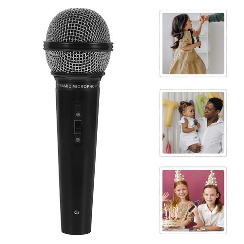 1Pc Simulated Microphone Plastic Simulated Mic Fake Mic Plaything Black ...