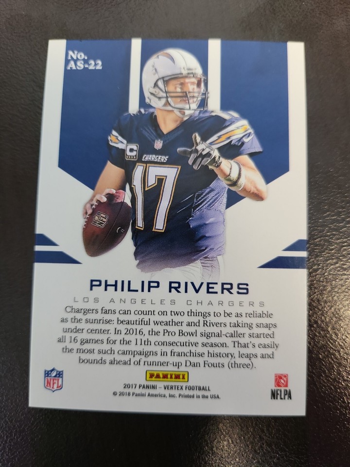 2017 Vertex Philip Rivers AIR SUPREMACY card #AS-22 | eBay
