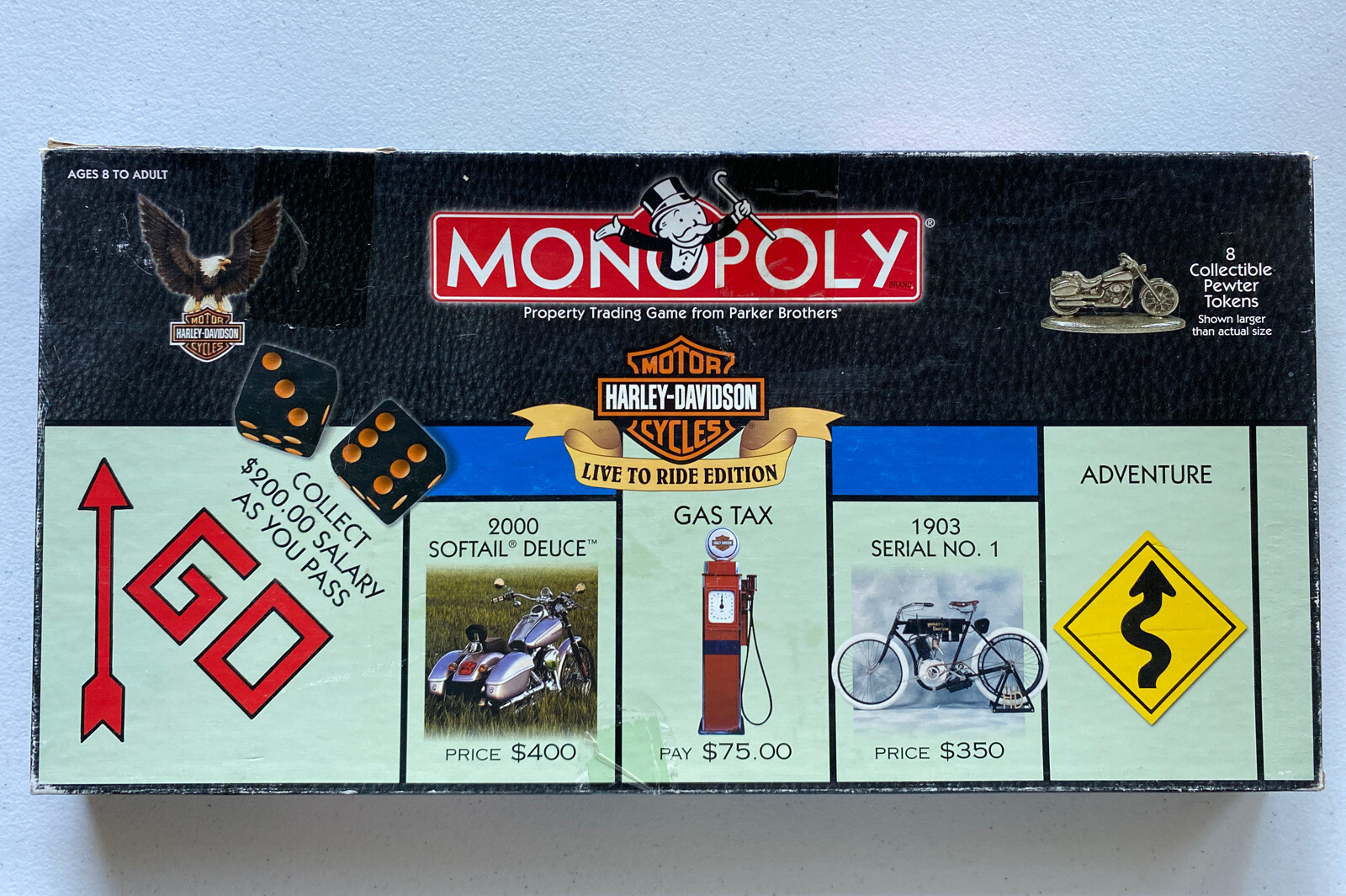 Monopoly Board Game Harley Davidson Live to Ride Edition w/8 Pewter ...