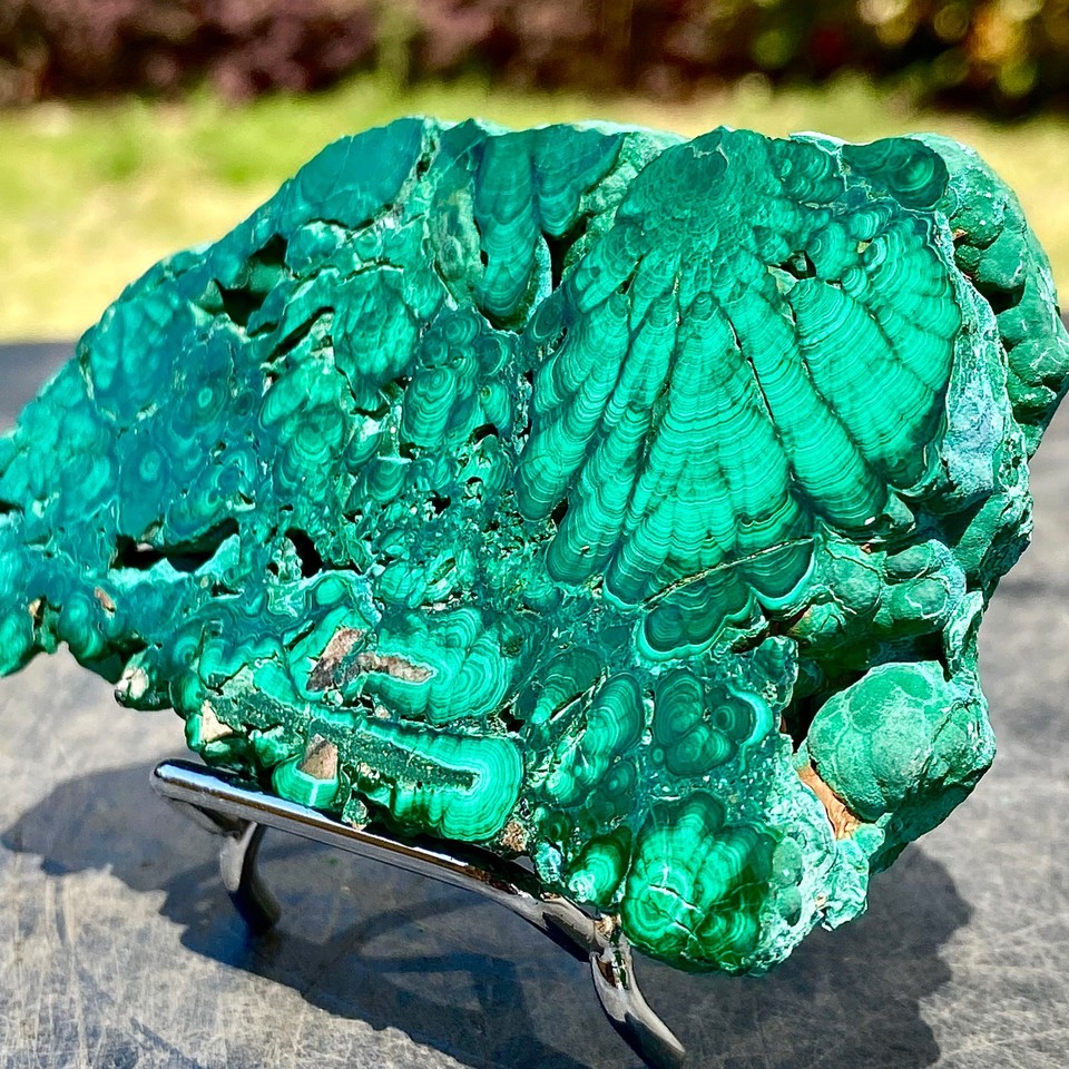 205G green malachite crystal block polished quartz pattern specimen | eBay