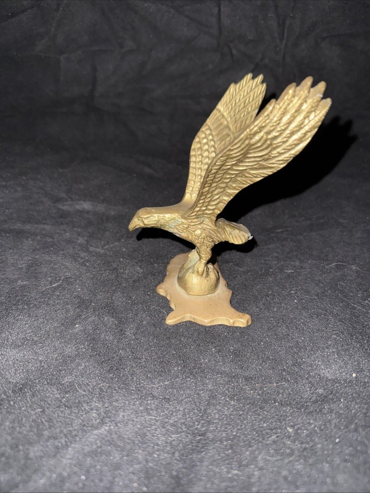 Vintage Brass Eagle Figurine Lot – Large Soaring Eagle & Small Swooping ...
