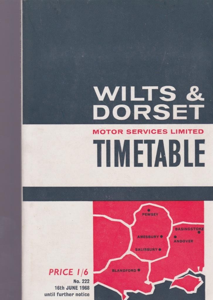 WILTS & DORSET BUS TIMETABLE BOOK JUN 1968 JUN 1968 WITH ROUTE MAP ...