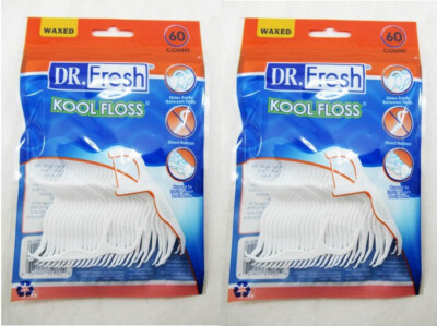 120 Dr Fresh Dental Floss Waxed picks 60 Count Each Pack (2 packs) | eBay