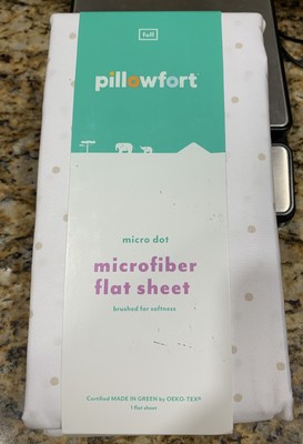 Pillowfort Microfiber Full Flat Sheet 81" x 96" Micro Dot Pattern New ...