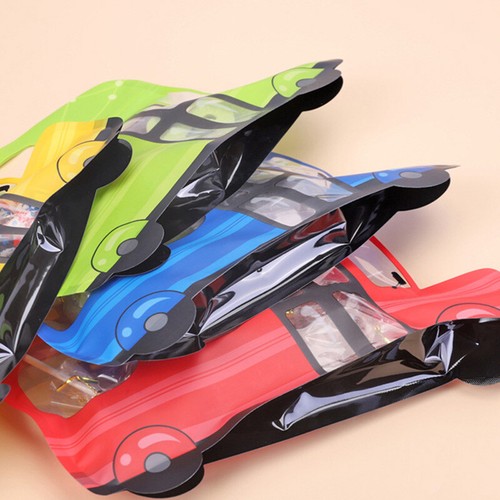 5Pcs Cartoon Car Shape Candy Gift Bags Cookie Snack Baking Package ...