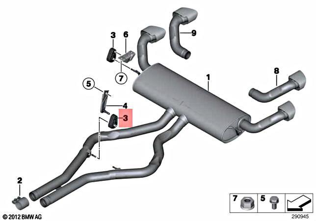 BMW 18307583940 Genuine OEM Factory Original Center Muffler Insulator ...