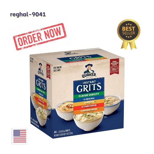 Quaker Instant Grits, 4 Flavor Variety Pack, 0.98oz Packets,44 Count ...