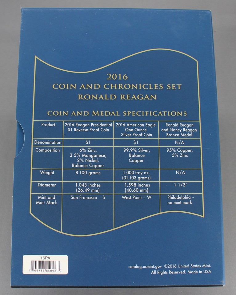2016 US Mint Ronald Reagan Coin and Chronicles 3 coin Set w/OGP | eBay