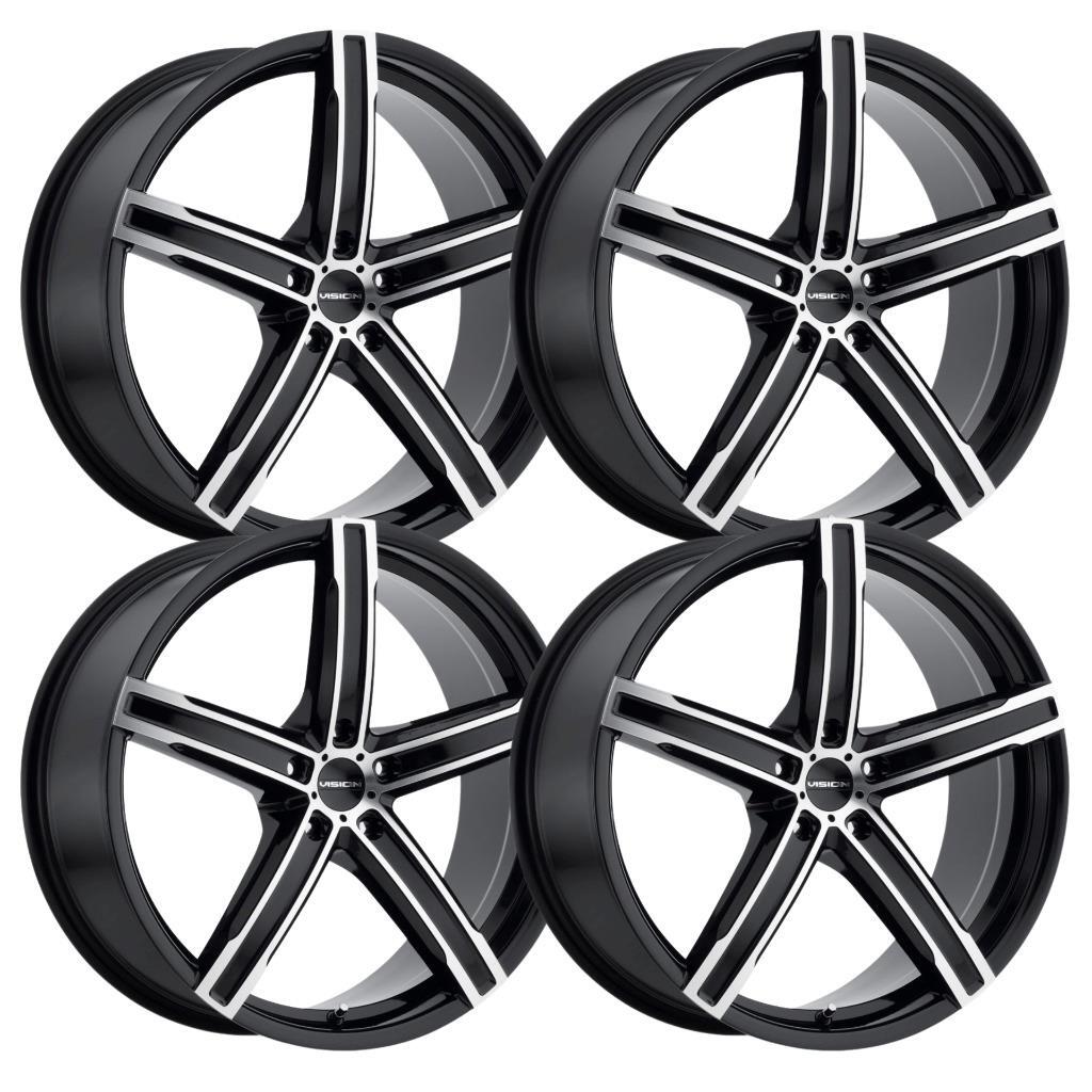 (Set-4) Vision 469 Boost 20x8.5 5x120 35mm Silver Wheels Rims 20 Inch ...