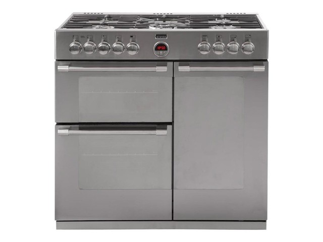 Stoves Sterling 900dft Stainless Steel 90cm Dual Fuel Range Cooker App ...