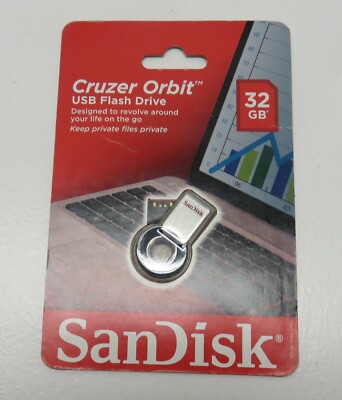 SanDisk Cruzer Orbit Swivel USB 2.0 Flash Drive 32GB Swirl Encryption ...