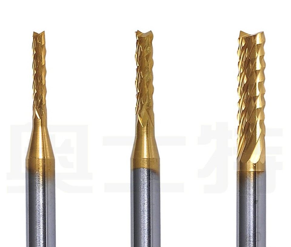 10pcs 1.7mm TiAN coating CNC PCB router Bits Drill milling cutters 1/8 ...