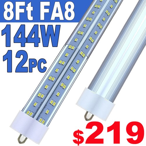 12Pack T8 8FT LED Tube Light Bulbs 144W FA8 Single Pin 8 FT 6500K LED ...
