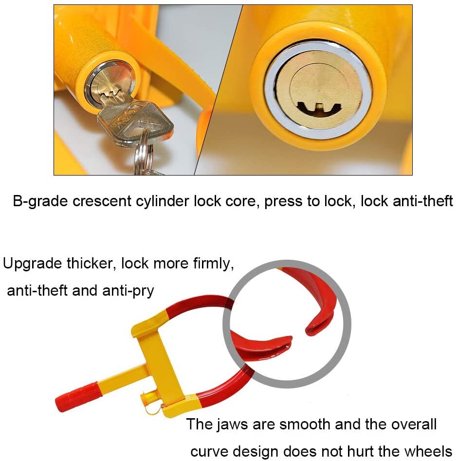 Wheel Lock Clamp Claw Boot Tire Trailer Truck Car Boat Towing Anti ...