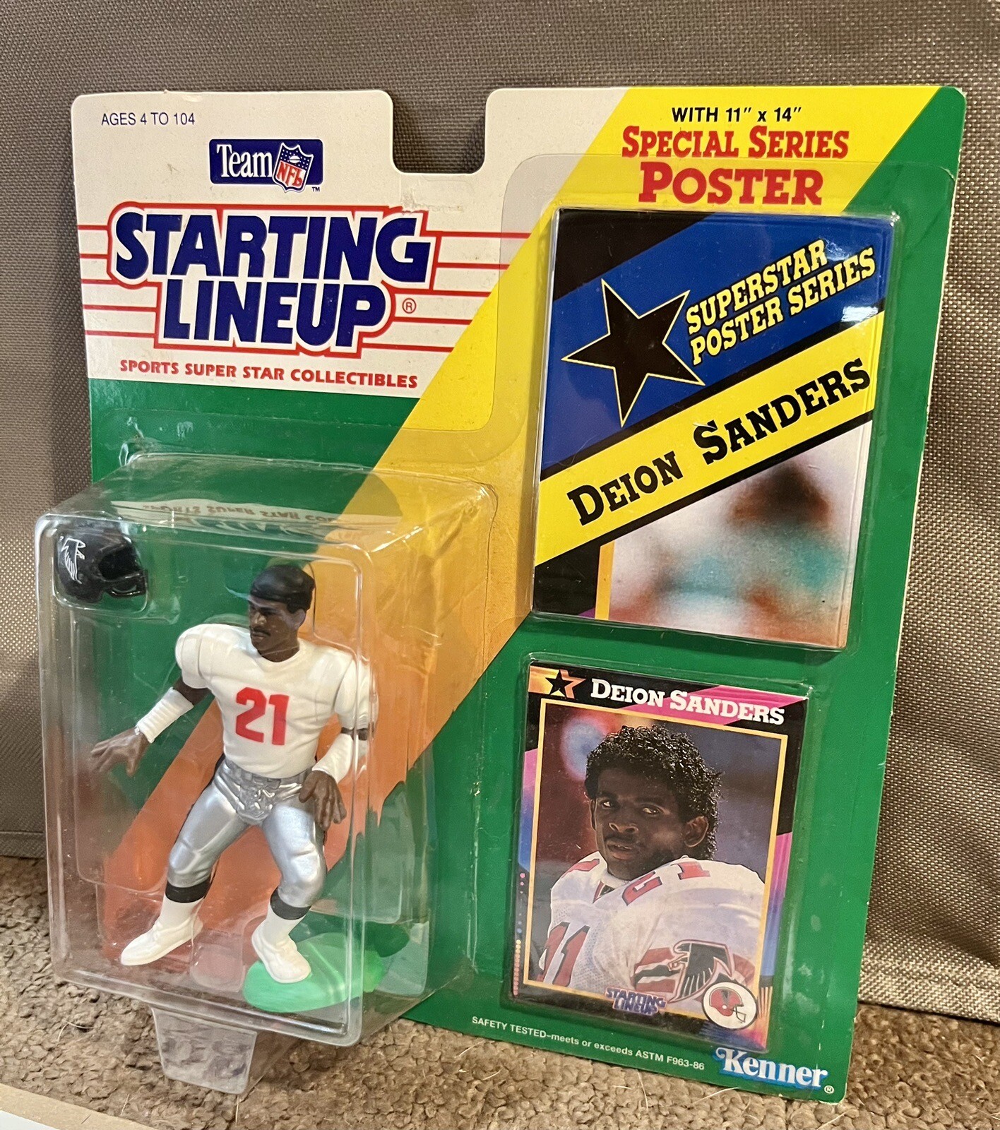 1992 STARTING LINEUP KENNER DEION SANDERS ATLANTA FALCONS Coach Prime ...