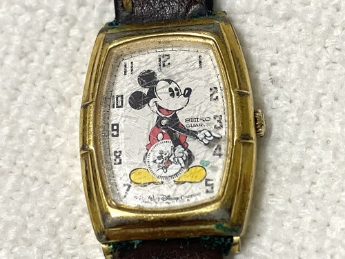 Mickey Mouse Seiko Watch Disney 2K02-5009 Vintage 1987-seconds Hand ...