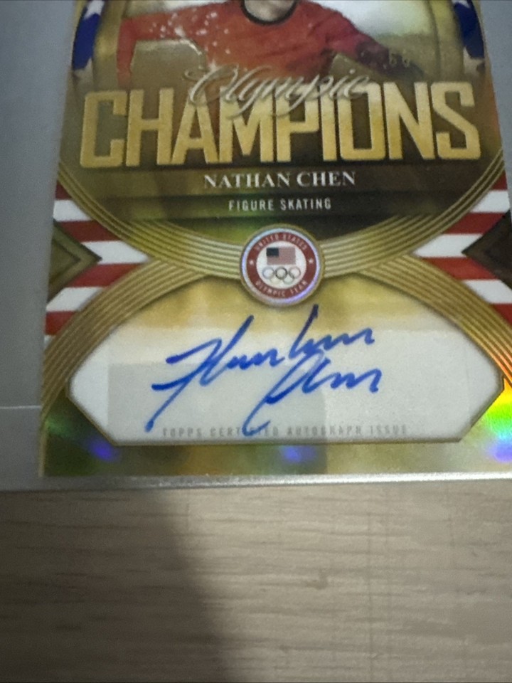 2026 Topps Chrome Olympics Nathan Chen Auto Flag Refractor Olympic ...