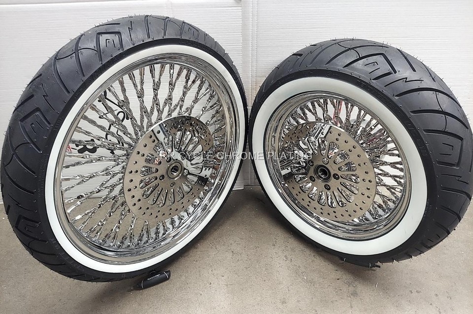 DNA Mammoth 52 Cali Twisted Spoke Wheels Rotor Tire Harley Softail 08 ...
